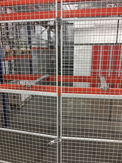 Mesh security doors and panels for enclosing pallet racking | MeshSTOR