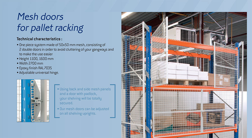 Mesh security doors for pallet racking | MeshSTOR
