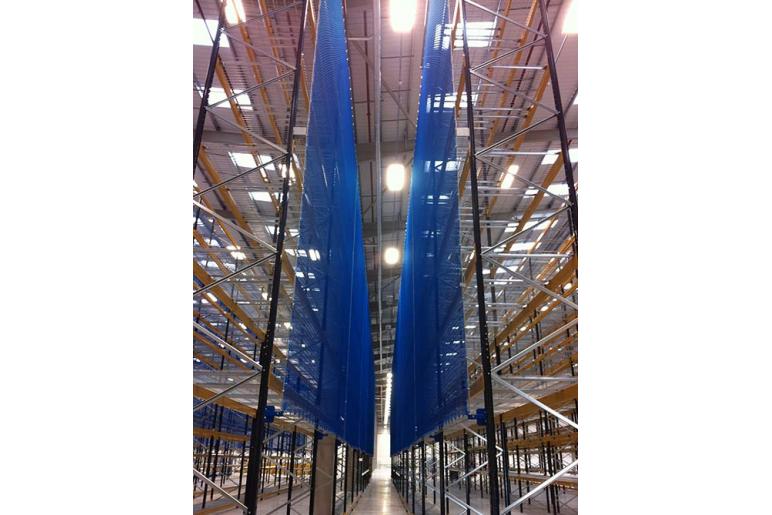 Aisle walkway protection safety netting | MeshSTOR