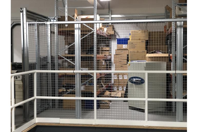 Lockable Mesh Sliding Doors For Caged Partitioning Area | MeshSTOR
