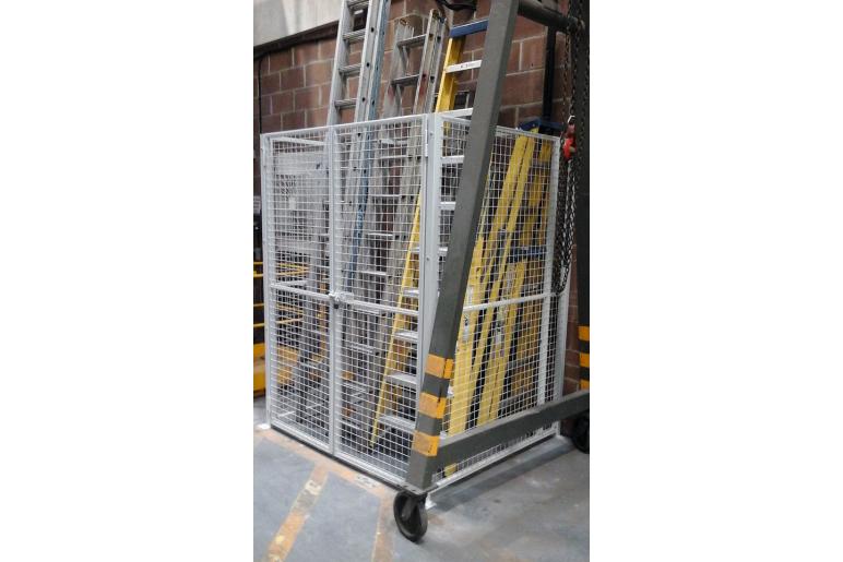Security cage partitioning for ladder storage | MeshSTOR