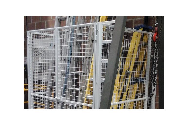 Security cage partitioning for ladder storage | MeshSTOR
