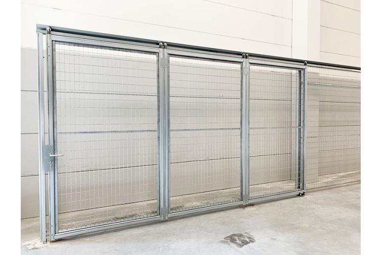 Sliding doors on pallet racking or partitioning | MeshSTOR