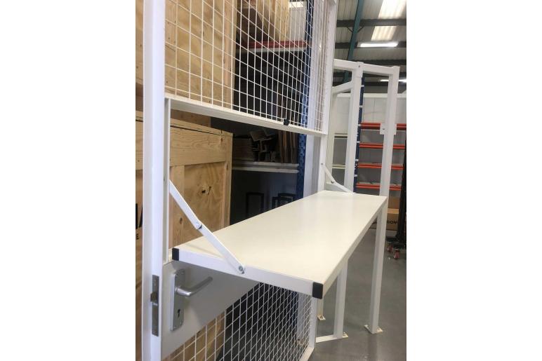 Large Double Doors with Service Hatch in Mesh Partitioning | MeshSTOR