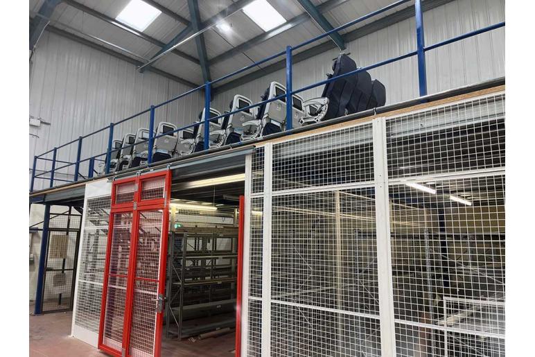 Bespoke Mesh Partitioning With Sliding Doors Under Mezzanine Floor ...