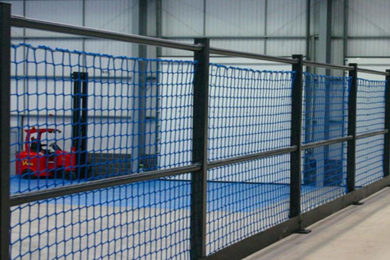 Mezzanine handrail safety netting | MeshSTOR