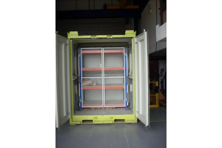 Security mesh longspan shelving & racking with lockable doors | MeshSTOR