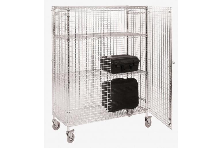 Chrome Wire Security Cage Shelving units & trolleys | MeshSTOR