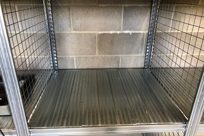 Mesh doors fitted to shelving | MeshSTOR