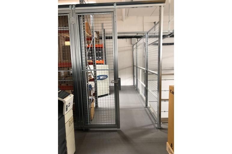 Lockable Mesh Sliding Doors For Caged Partitioning Area | MeshSTOR