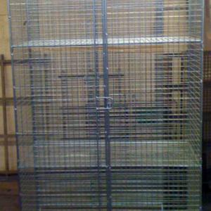 Secured mesh longspan shelving & racking with lockable doors | MeshSTOR
